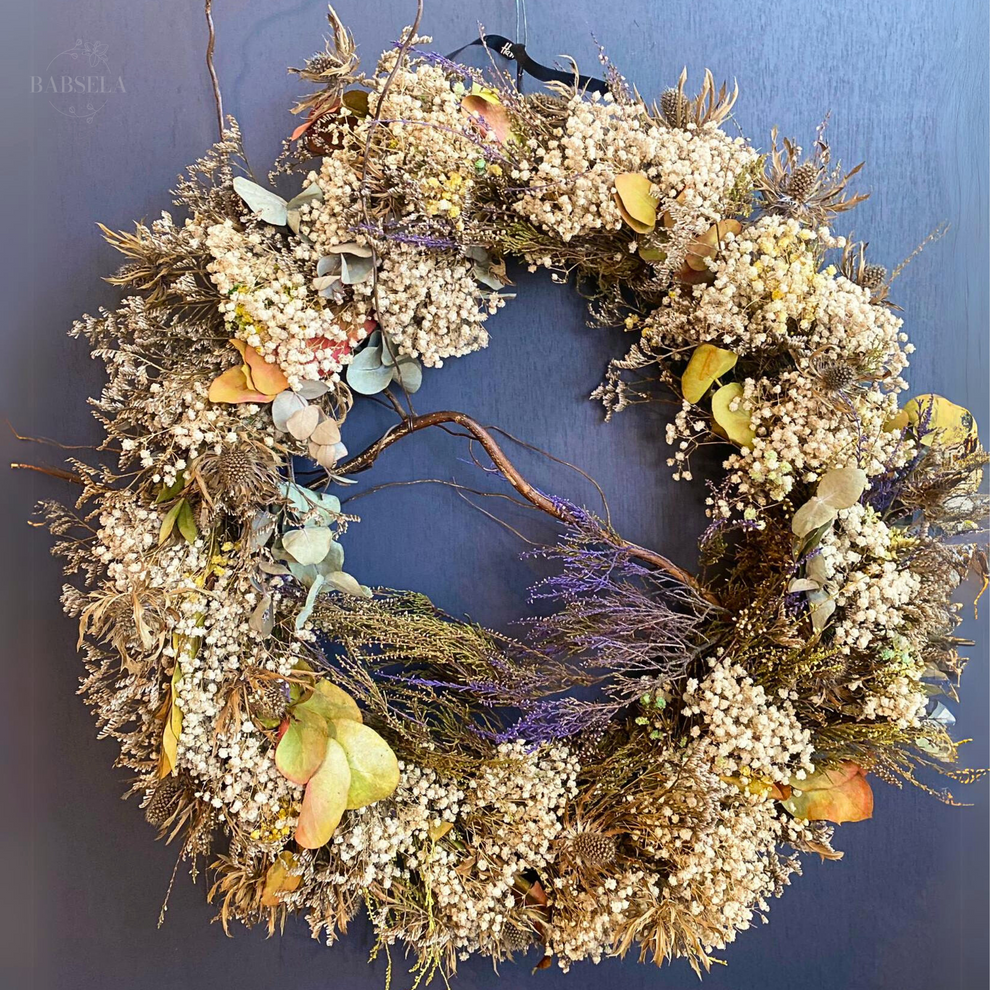 Dried Gyp Wreath 22" – BE FLORISTS LTD